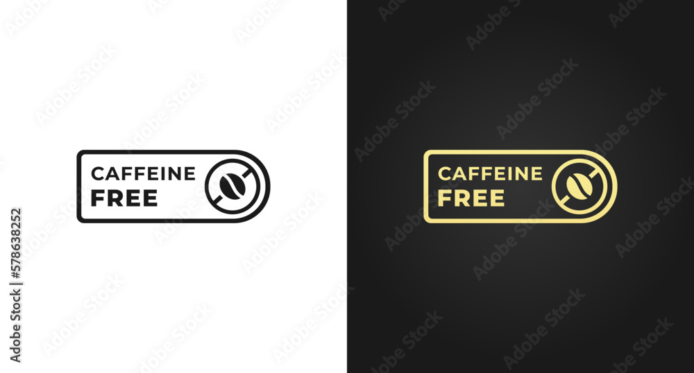 Caffeine free mark vector or decaffeinated coffee label vector in flat ...