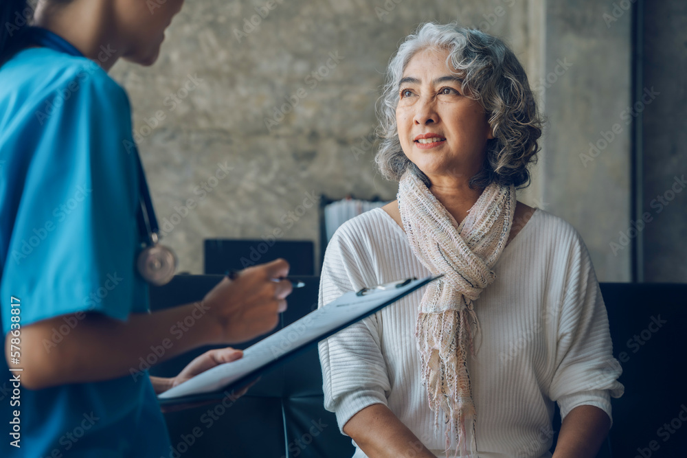 Elderly health checkups with a physician or psychiatrist who works with ...