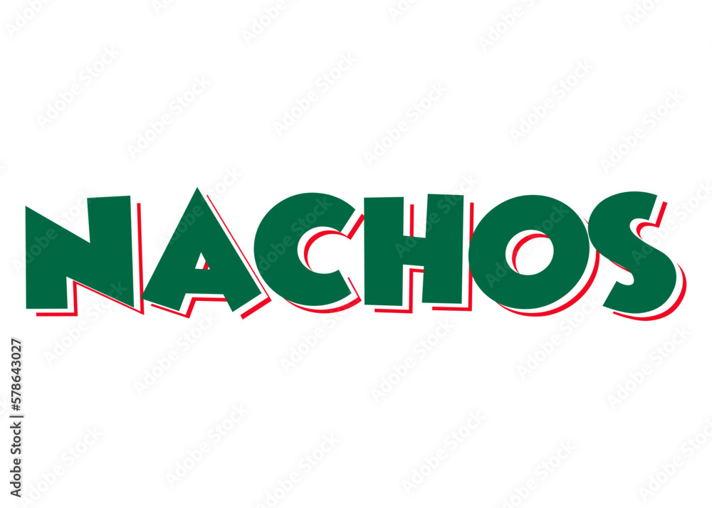 Vecteur Stock Cocina tradicional mexicana. Letras palabra nachos en ...