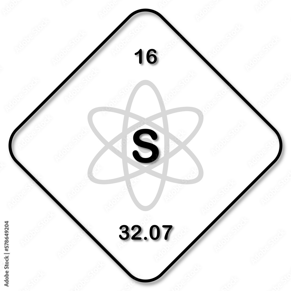 illustrazione con elemento della tavola periodica degli elementi Zolfo ...
