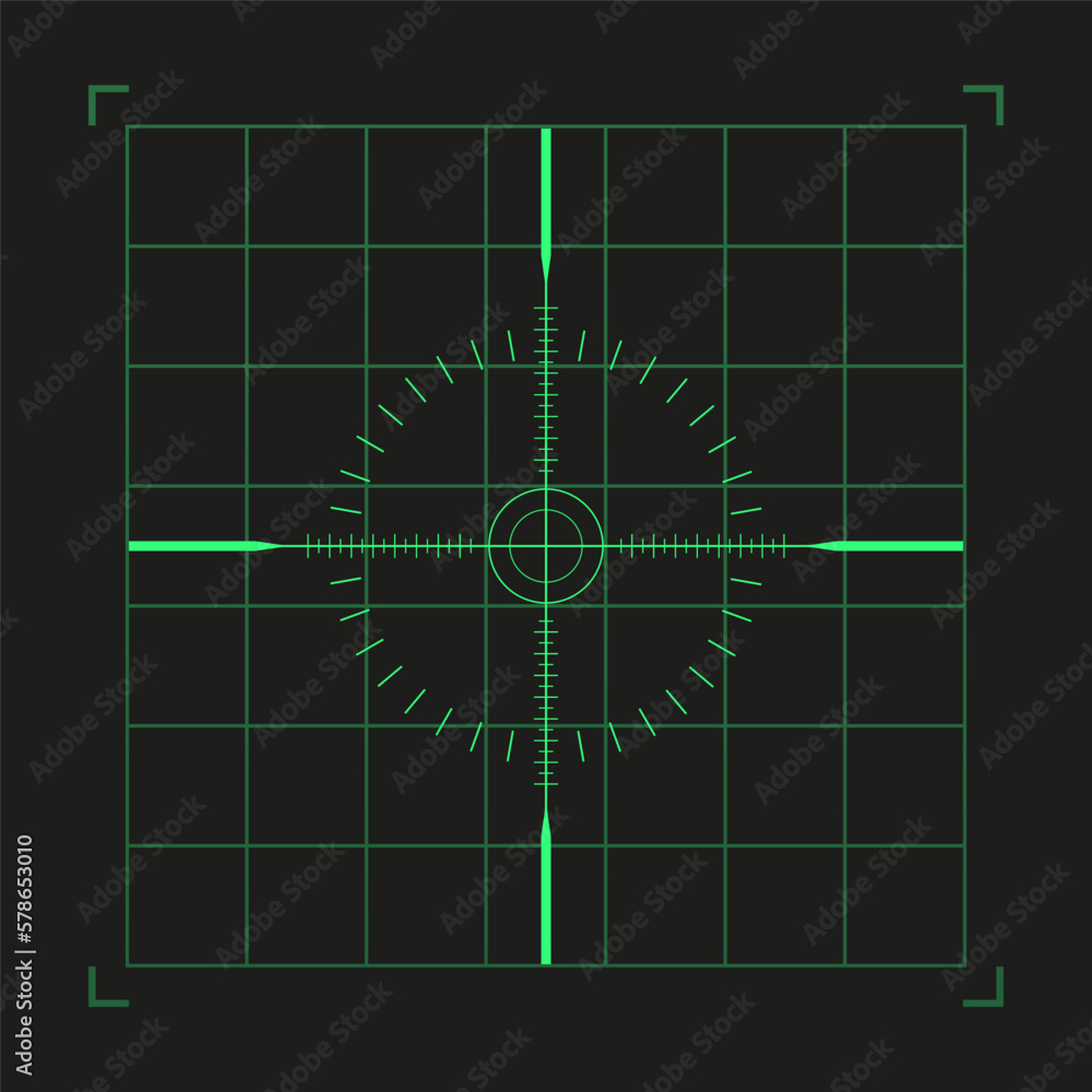 Radar screen (raster image). Sniper scope template with measurement ...