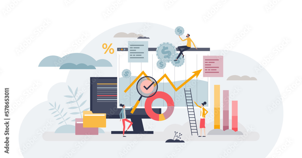 Financial modeling as assets or value data representation tiny person ...