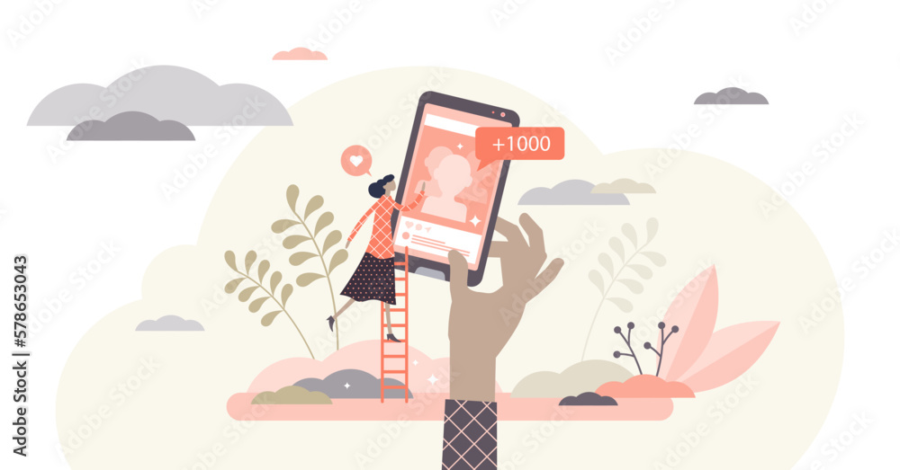 Followers illustration, transparent background. Social media crowd in ...
