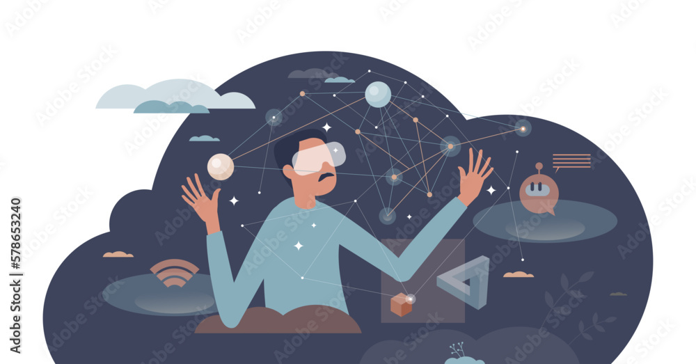 Metaverse as meta universe digital technology environment tiny person ...