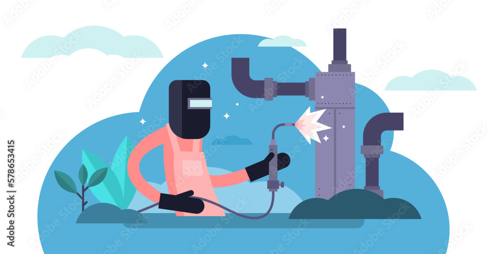 Vetor de Welding illustration, transparent background. Flat tiny steel ...