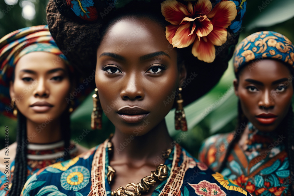 Women's history month | close-up portrait of women from different ...