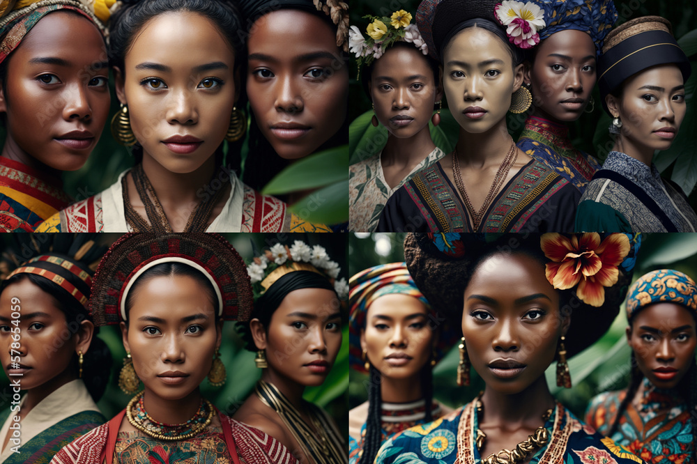 Women's history month | close-up portrait of women from different ...