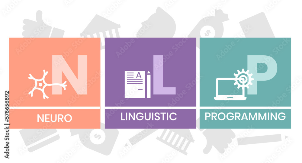 Neuro Linguistic Programming Nlp Vector Illustration Concept Wit Icons