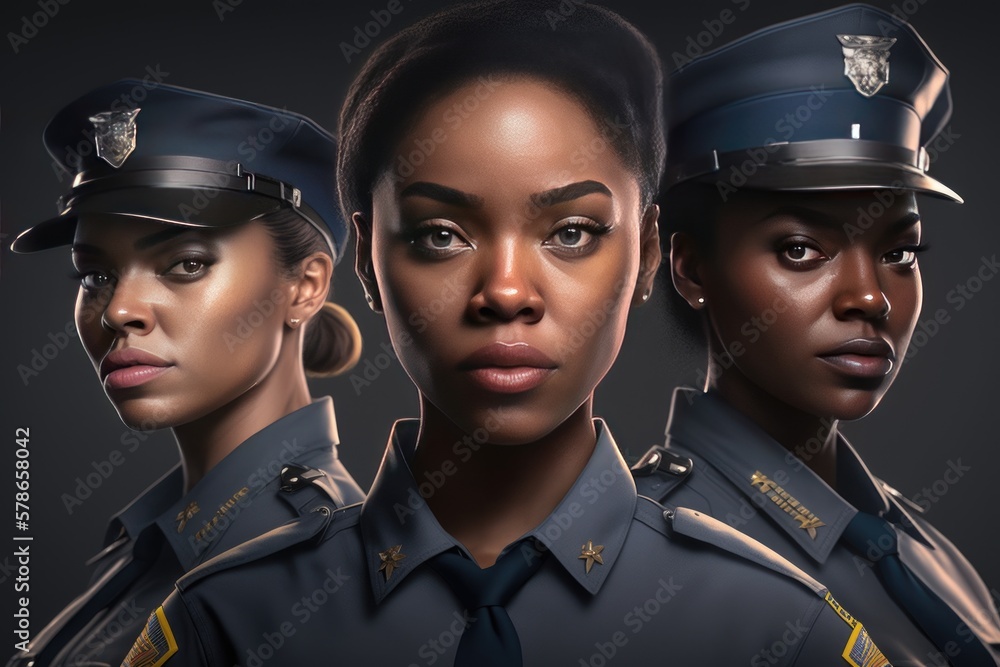 The future is female. Black excellence. Women police officer. Woman's ...