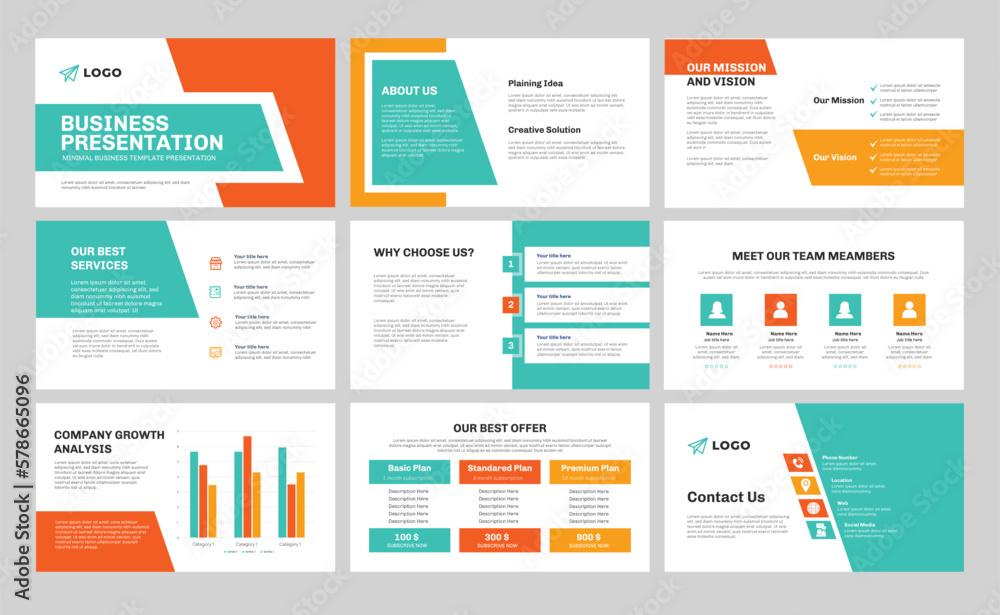 Business PowerPoint presentation slides layout design. Use for business ...