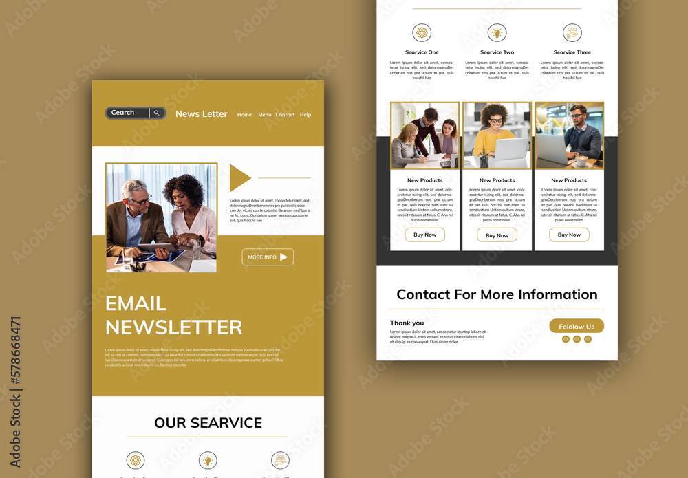 Email Newsletter Layout Stock Template | Adobe Stock