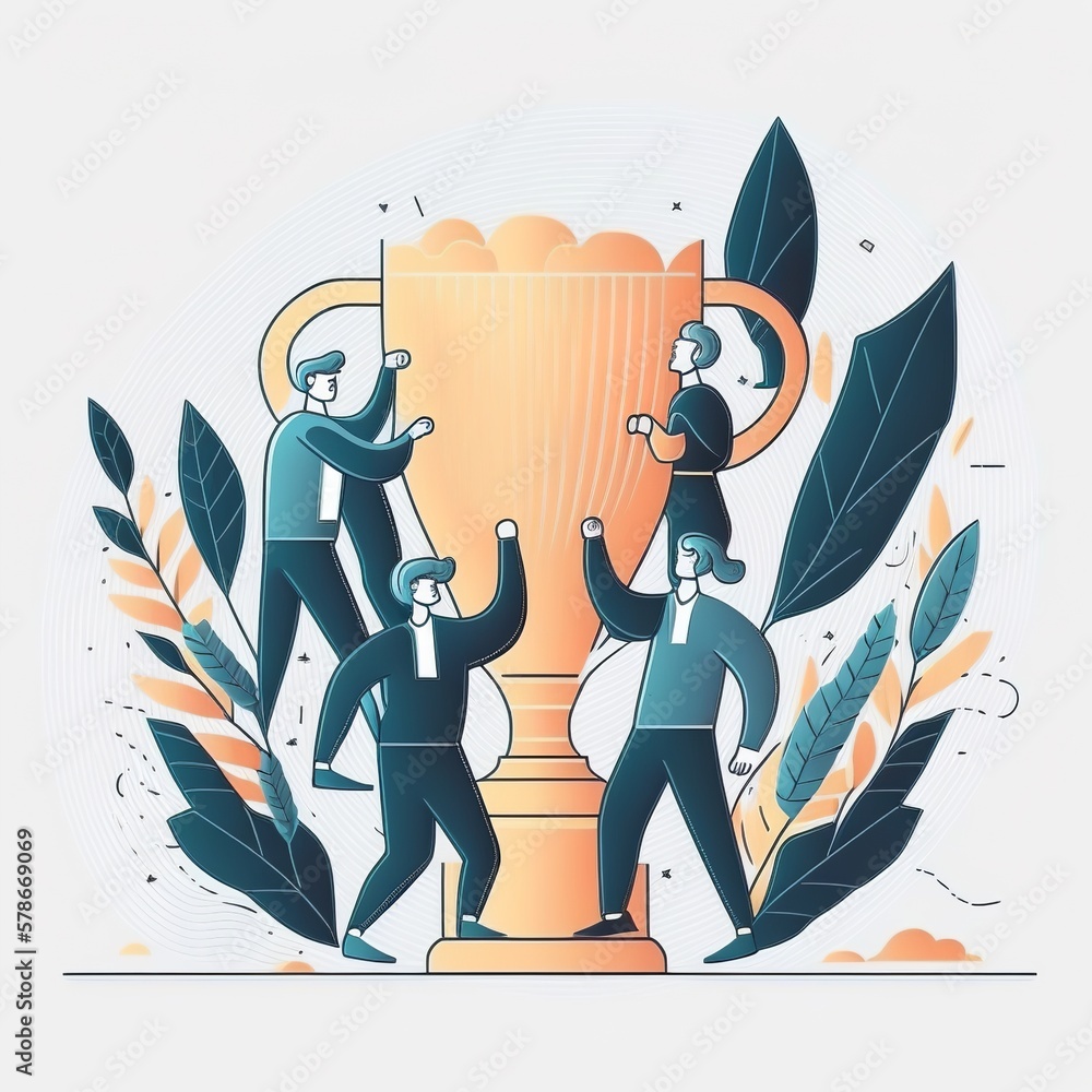 Team achievement teamwork collaborate work together to achieve business ...