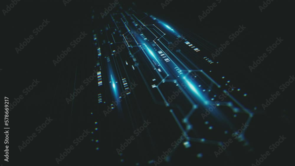 High Tech Hud Digital Circuit Background/ 4k motion graphics of a ...