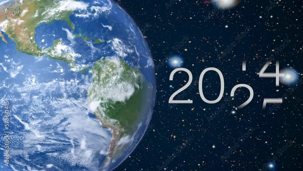 Vidéo Stock Planet Earth With The Number 2023. Concept Symbol Of The ...