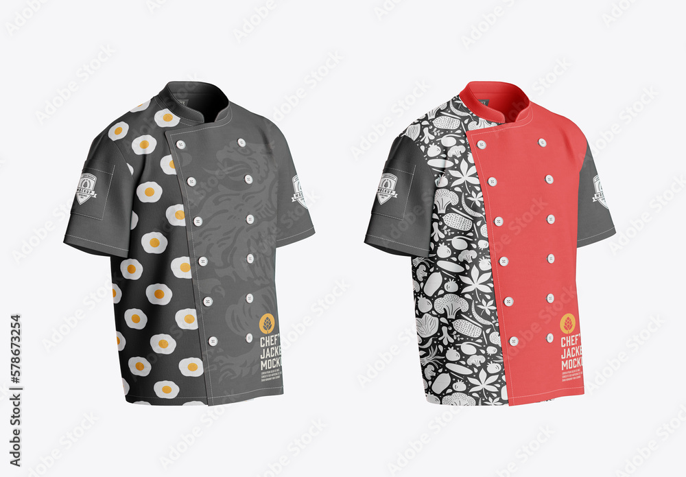 Men's Chef's Jacket Mockup Stock Template | Adobe Stock