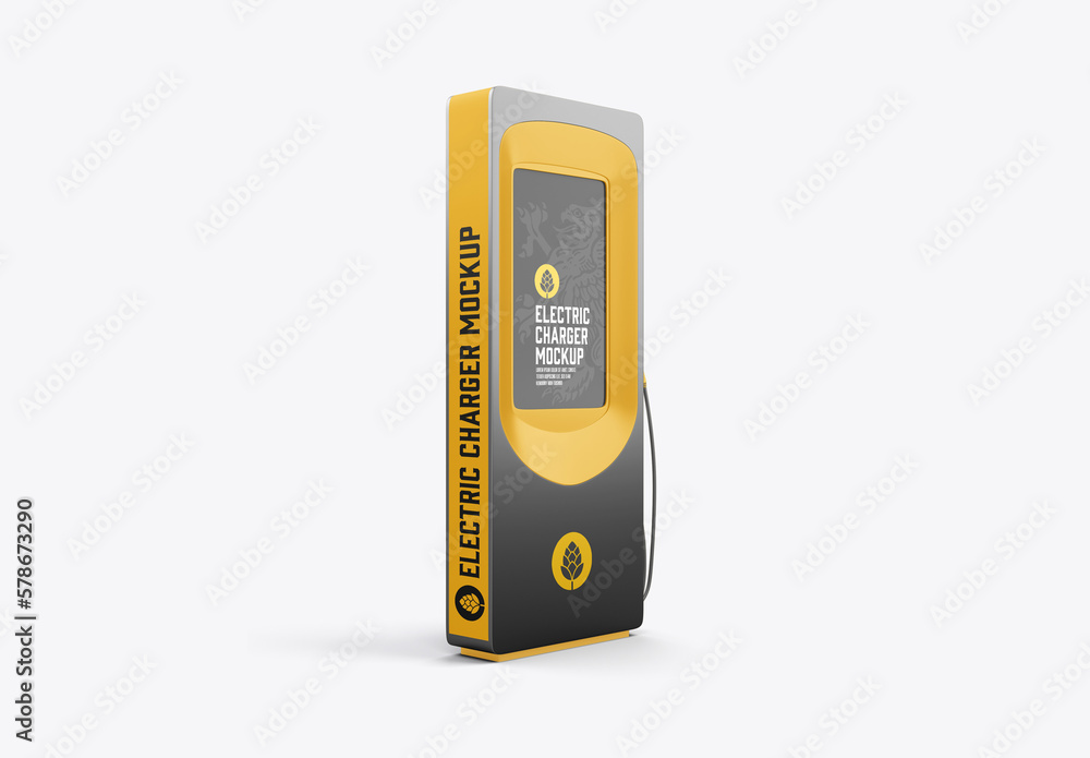 Electric Vehicle Charger Mockup Stock Template | Adobe Stock