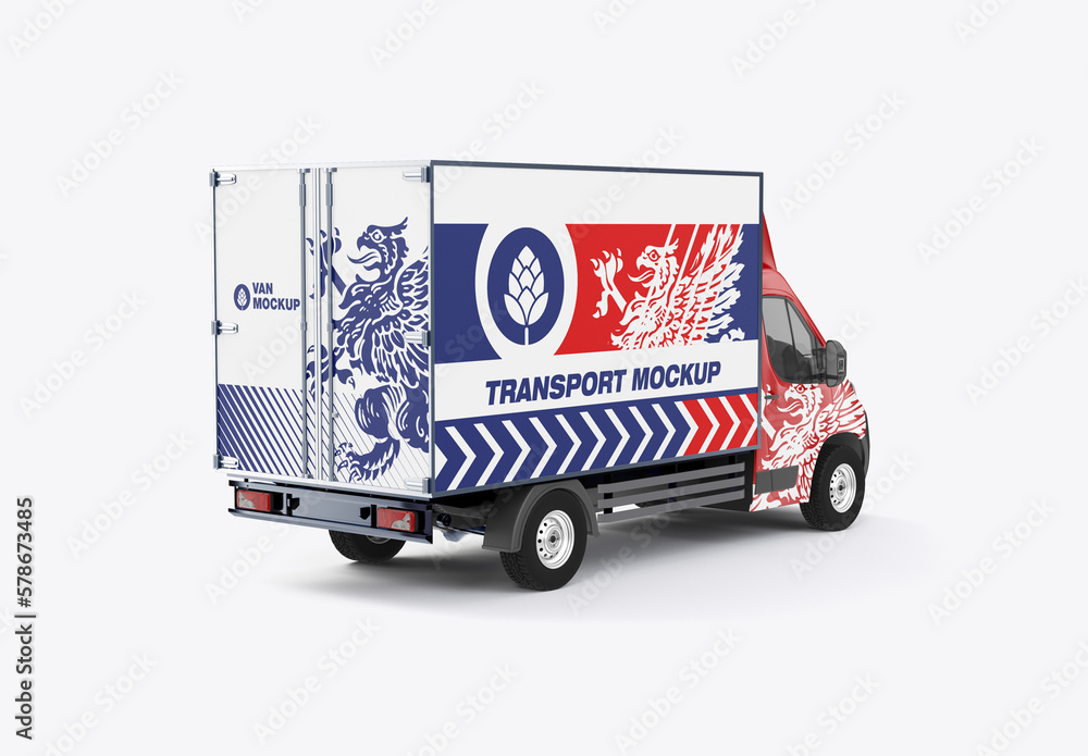 Comercial Box Truck Mockup Stock Template | Adobe Stock