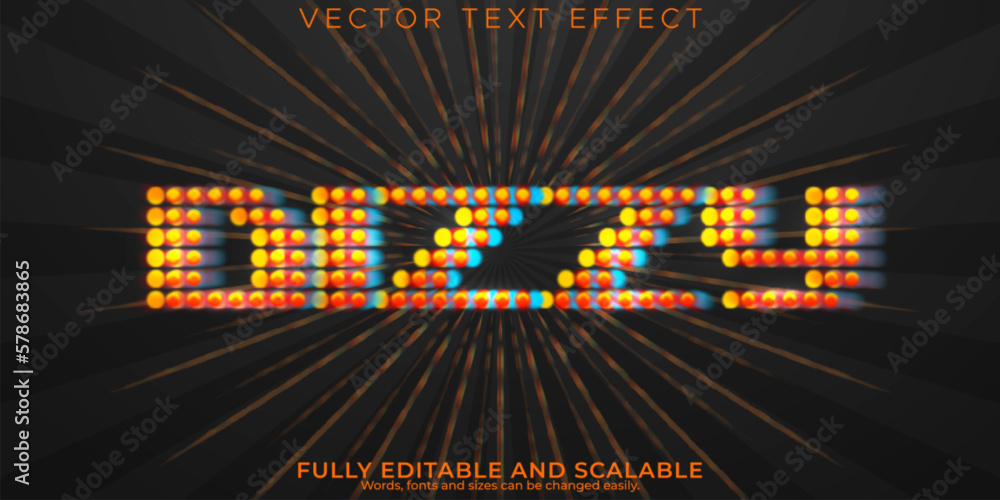 Dizzy vertigo text effect, editable psychedelic and hippie font style ...