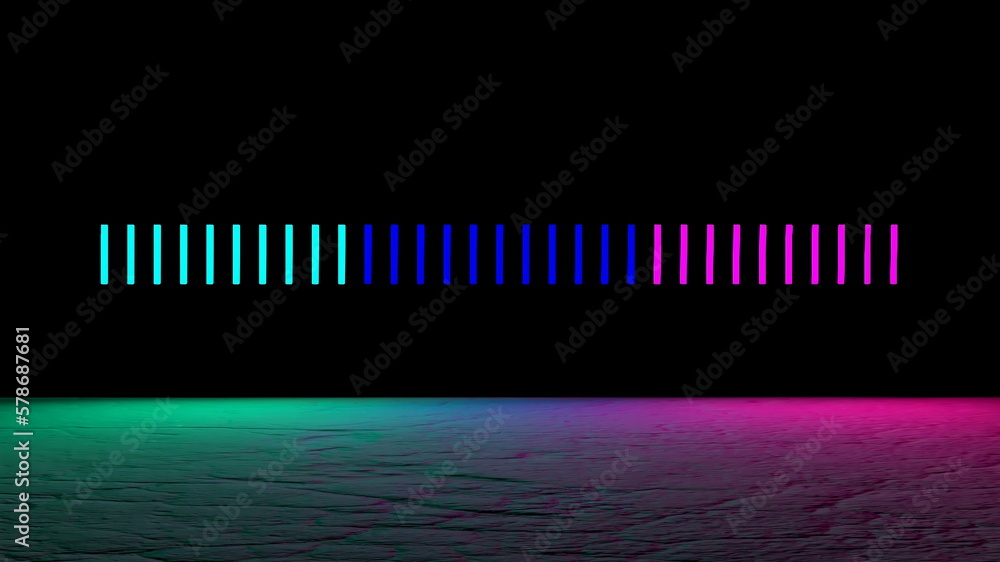 3d abstract background render, pink and blue neon loading bar ...