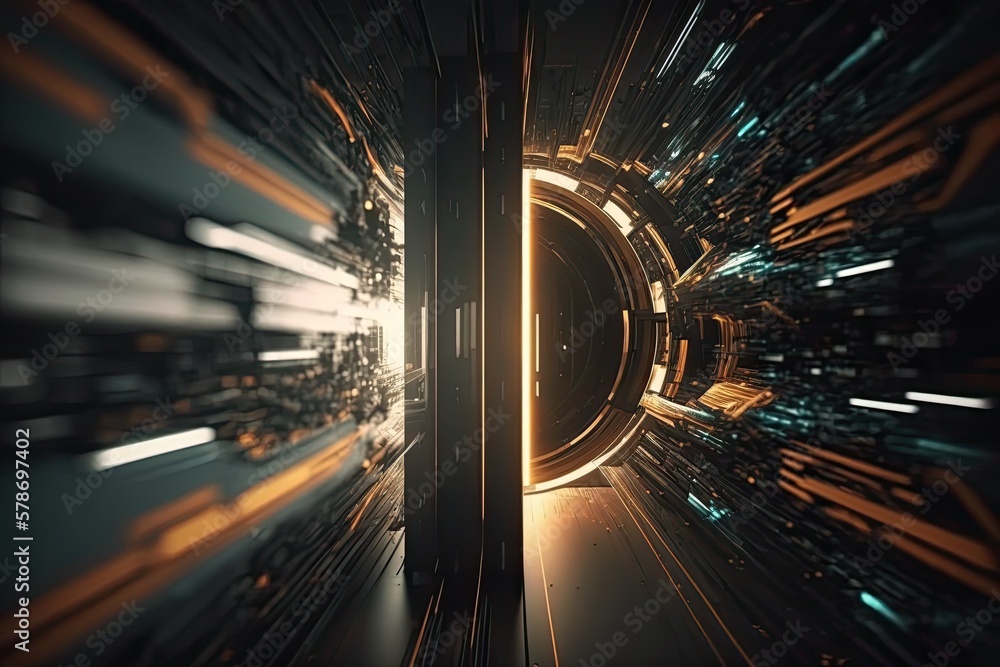 Abstract futuristic wallpaper. Data center, server, internet, and speed ...