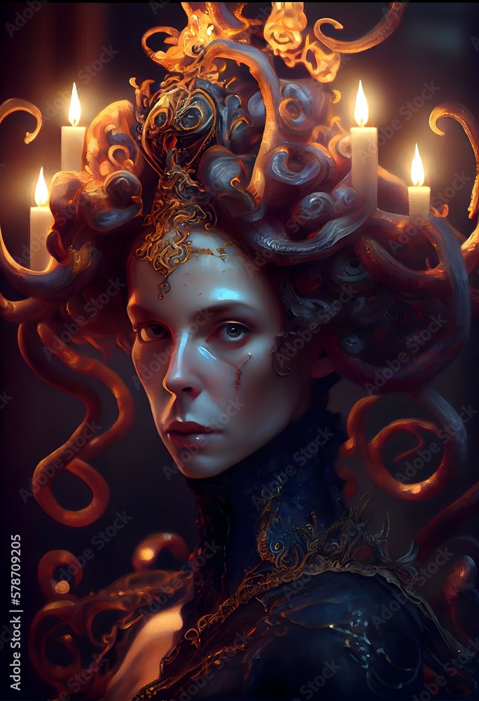 Octopus Queen of avarice flamboyant medium shot elegant Stock ...