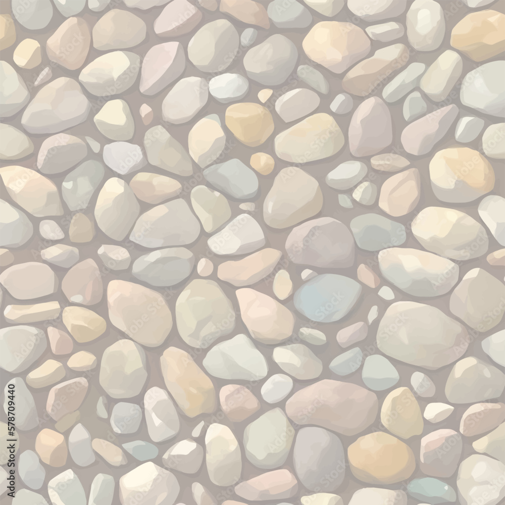 Minimalist Pebble Stones or Cobblestones Seamless Texture Pattern Hand ...