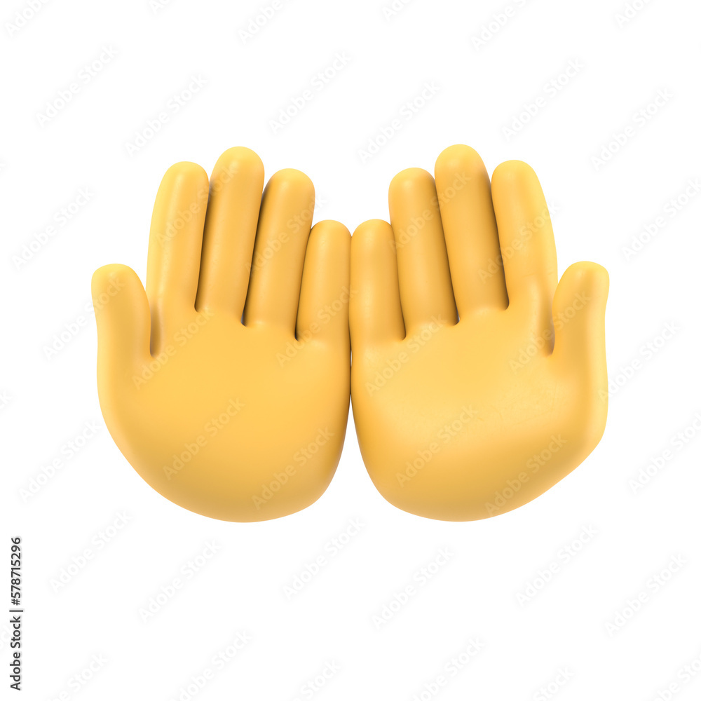 Transparent Backgrounds Mock-up.Two hands together with palms up, top ...