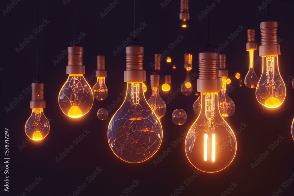 Bright and varied light bulbs showingcasing versatility and diversity ...