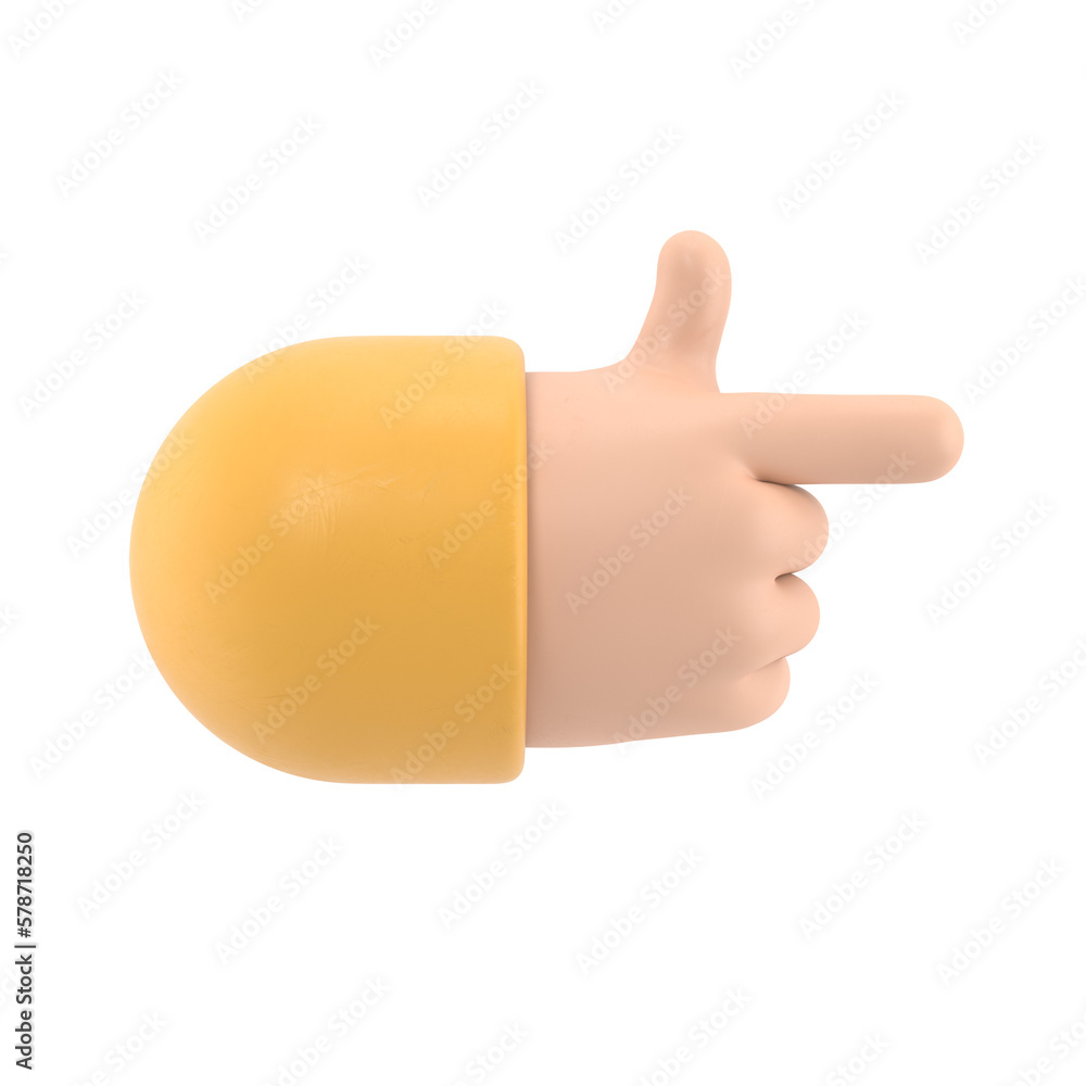 Transparent Backgrounds Mock-up.Cartoon character hand pointing gesture ...
