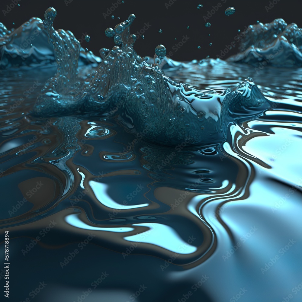 rendering water caustics. Texture of the water surface splash blue ...