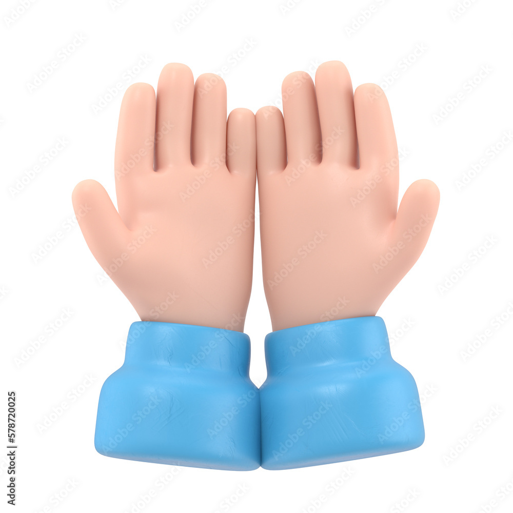 Transparent Backgrounds Mock-up.Two hands together with palms up, top ...