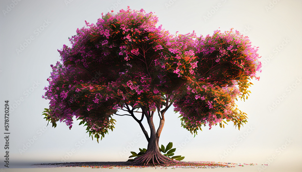 Flower_Tree_in_white_background_realistic concept Ai generated image ...