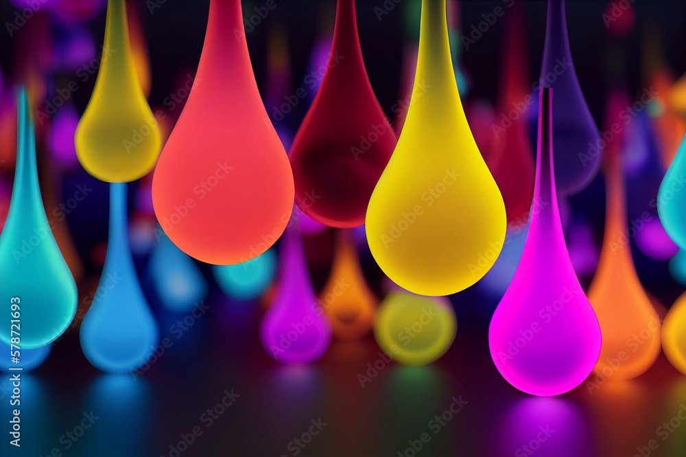Bright colors and stylized style of various shapes and sizes of bulbs ...
