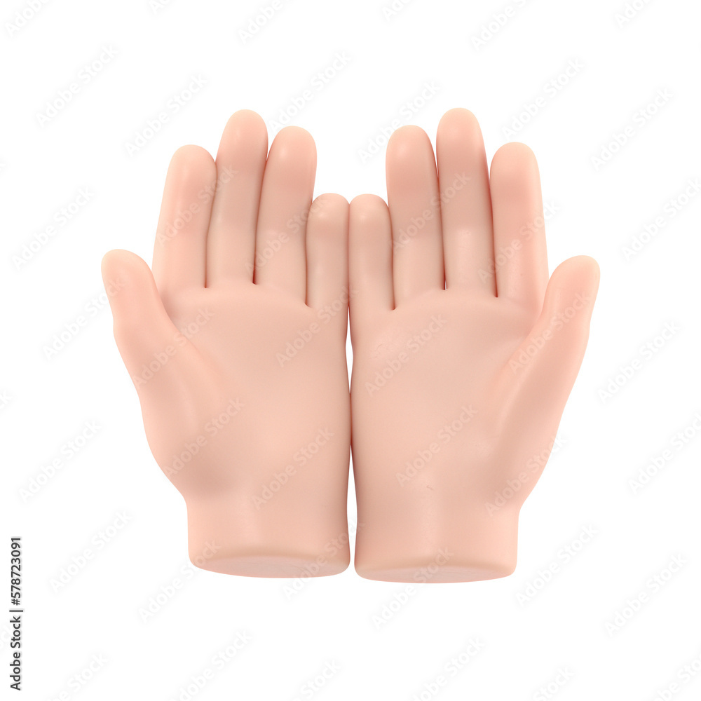 Transparent Backgrounds Mock-up.Two hands together with palms up, top ...