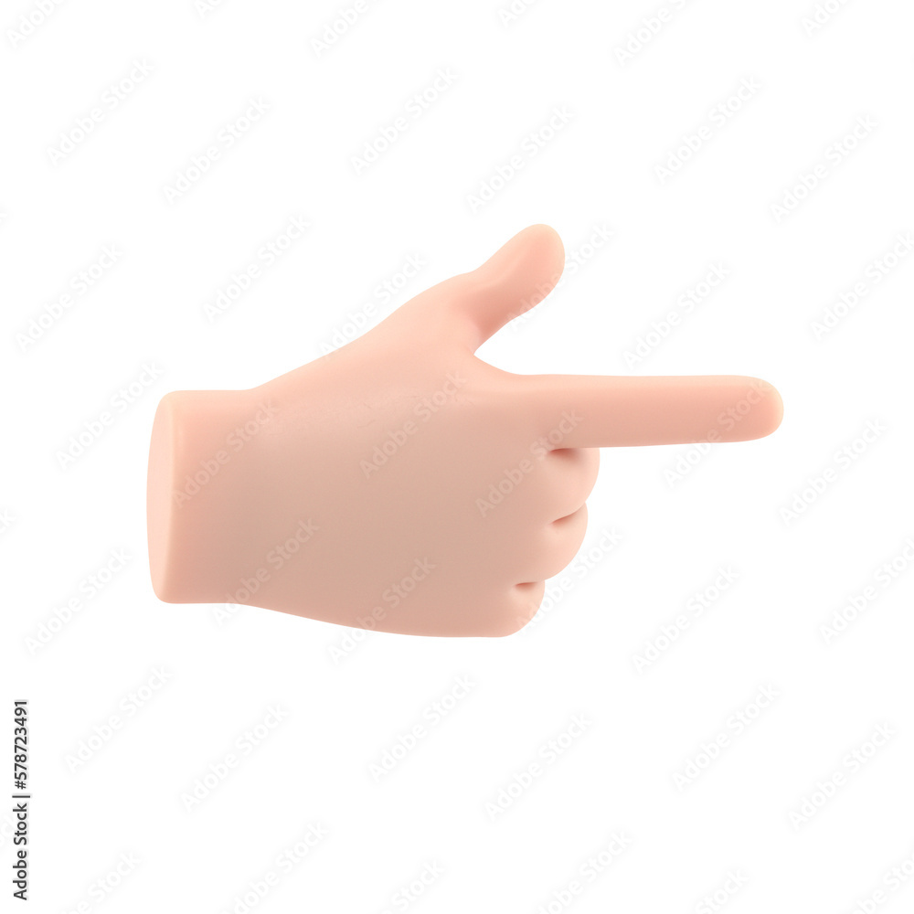 Transparent Backgrounds Mock-up.Cartoon character hand pointing gesture ...