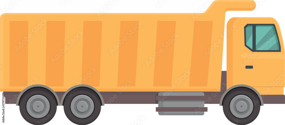 Container truck icon cartoon vector. Tipper unload. Loader cargo Stock ...