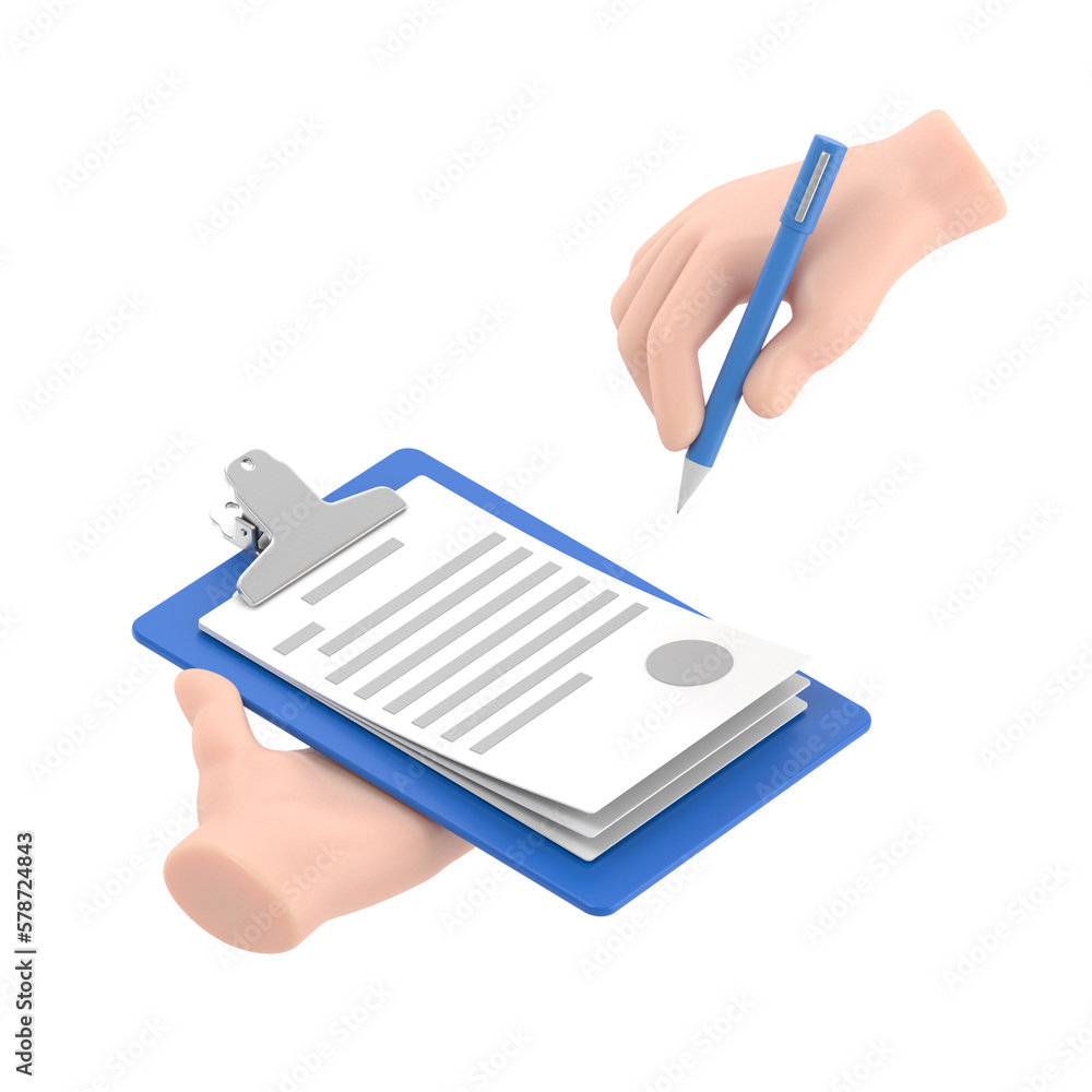 Transparent Backgrounds Mock-up.isometric hands sign a contract ...