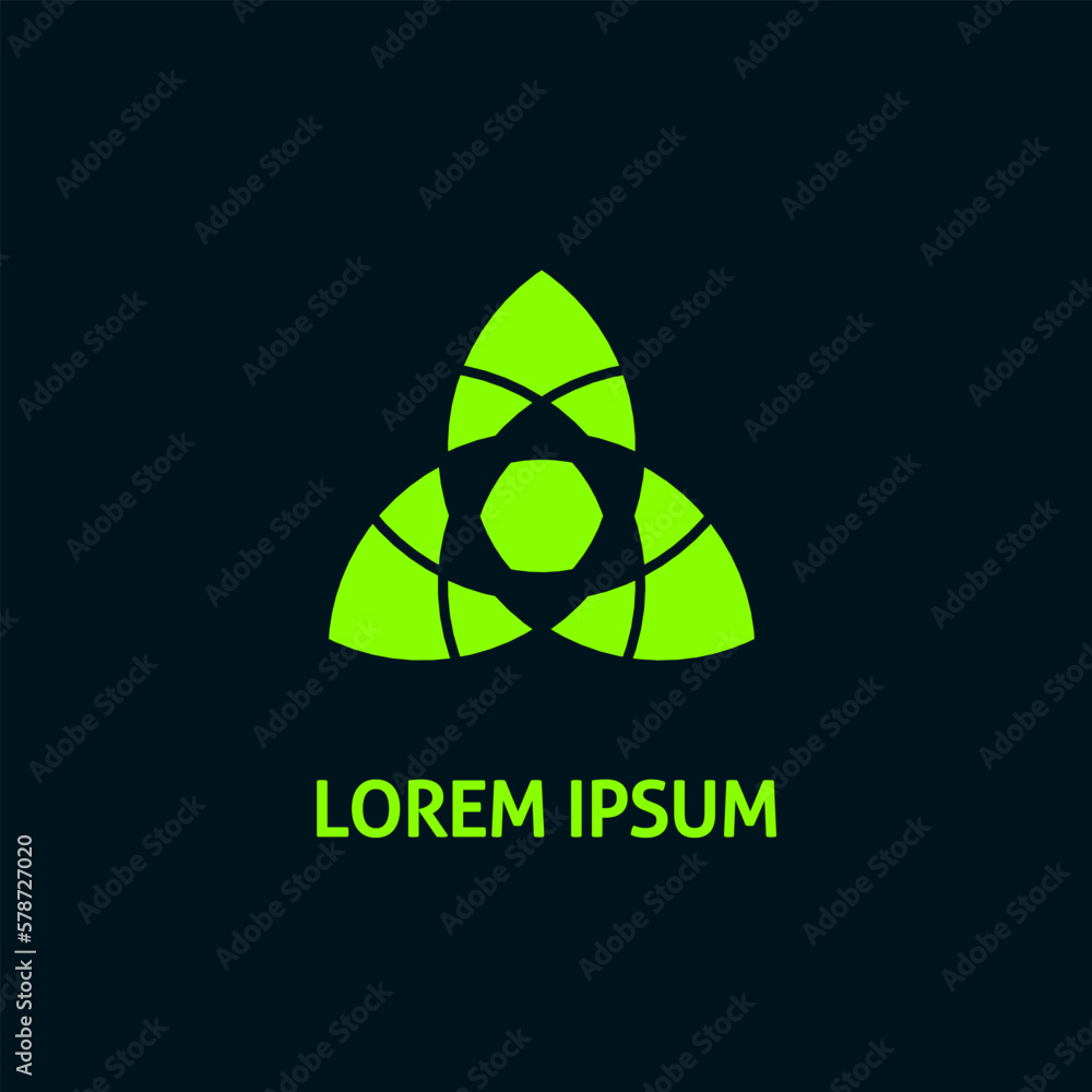 Logo icon company trendy vector color three-pronged perspective unique ...