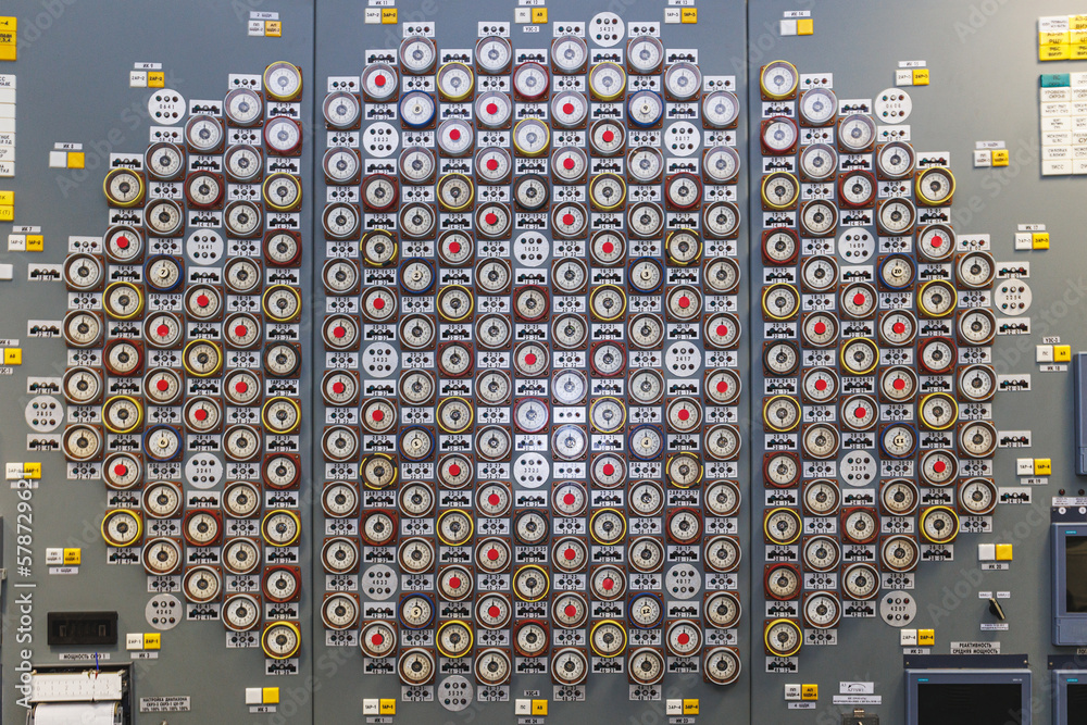 Ignalina Nuclear power plant control panel. Identical control panel to ...