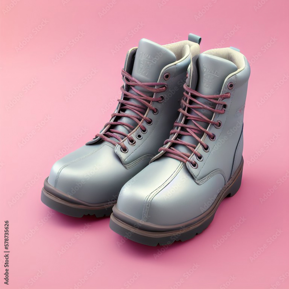 ภาพประกอบสต็อก 3D illustration of a pair of safety shoes isolated in ...