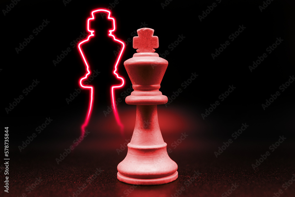 red crimson king with led in the shape of a king. close up photo with ...