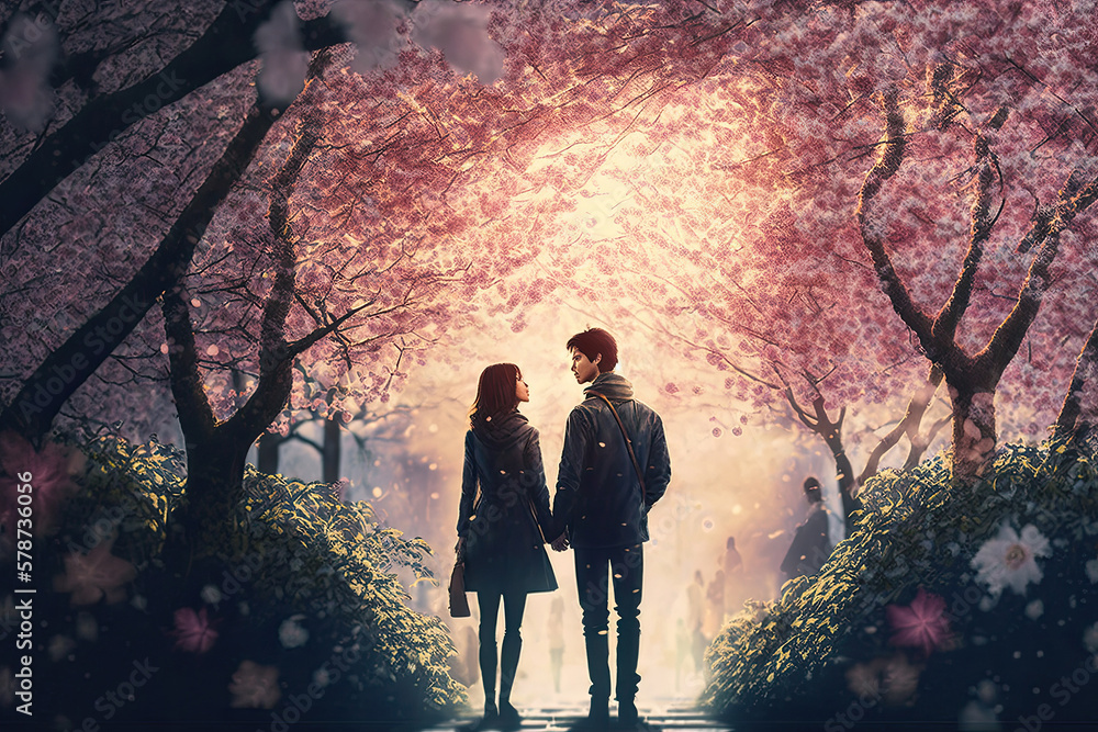 Blossom Anime Couple