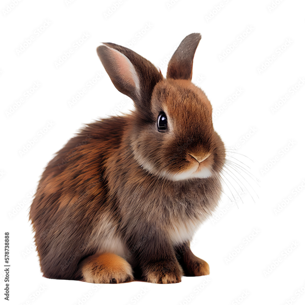 Cute rabbit isolated on transparent background. Generative AI Stock Illustration | Adobe Stock