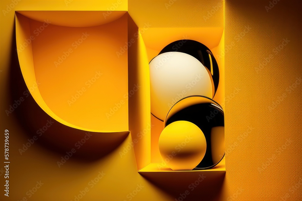 Abstract yellow background Generative AI Art Illustration Stock ...