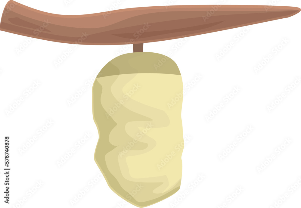 Leaf cocoon icon cartoon vector. Silk larva. Insect wildlife Stock ...