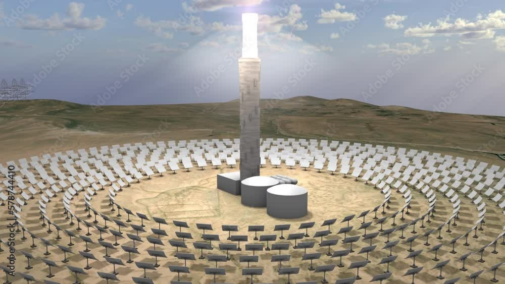 Concentrated solar power plant, harnessing the energy of the sun to ...
