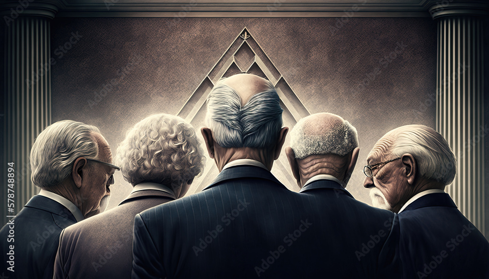 Conspiracy Theory, Illuminati Shadow Government. generative AI Stock ...