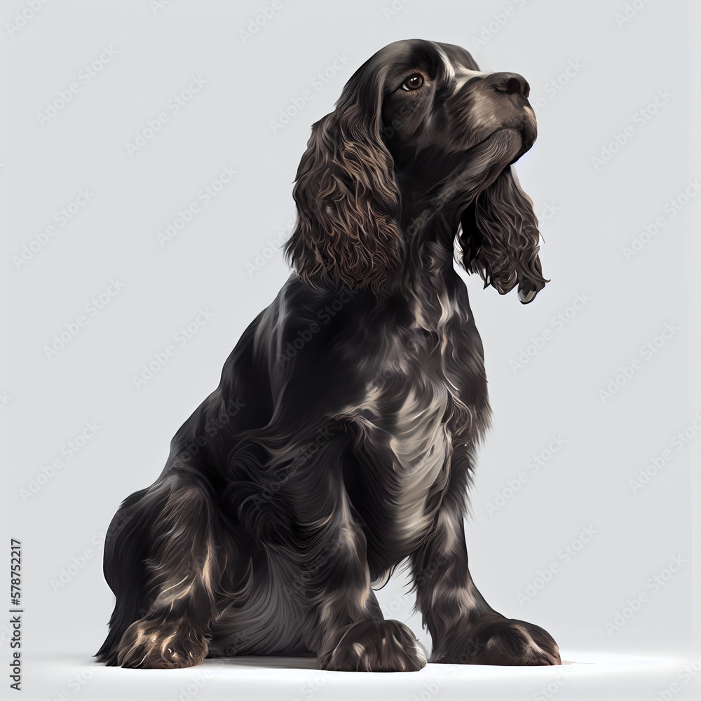 Cocker Spaniel. Realistic illustration of dog isolated on white ...