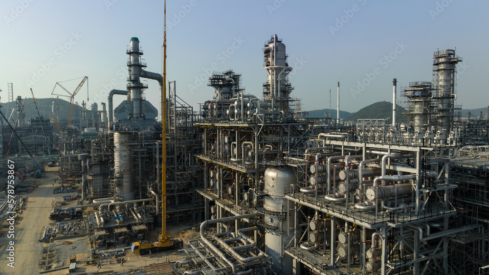 Mega project area, industrail plant construction large crude oil ...