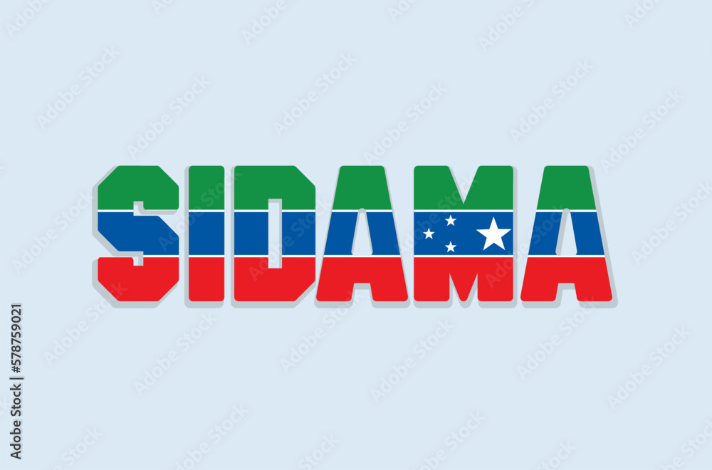 Stockvector "Sidama" painted in the colors of the flag: Green, blue ...